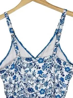 Blooming Jelly | Swim | Blooming Jelly Blue And White Floral Tie Front ...
